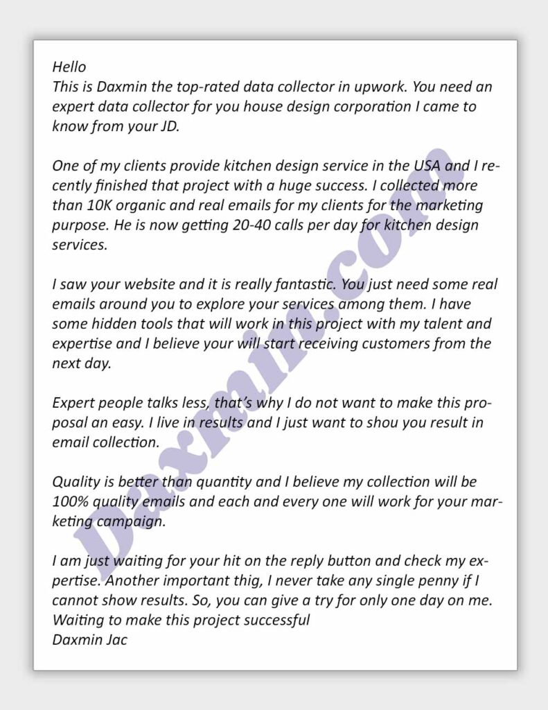 5 Upwork Cover Letter Samples for Data Entry - Daxmin